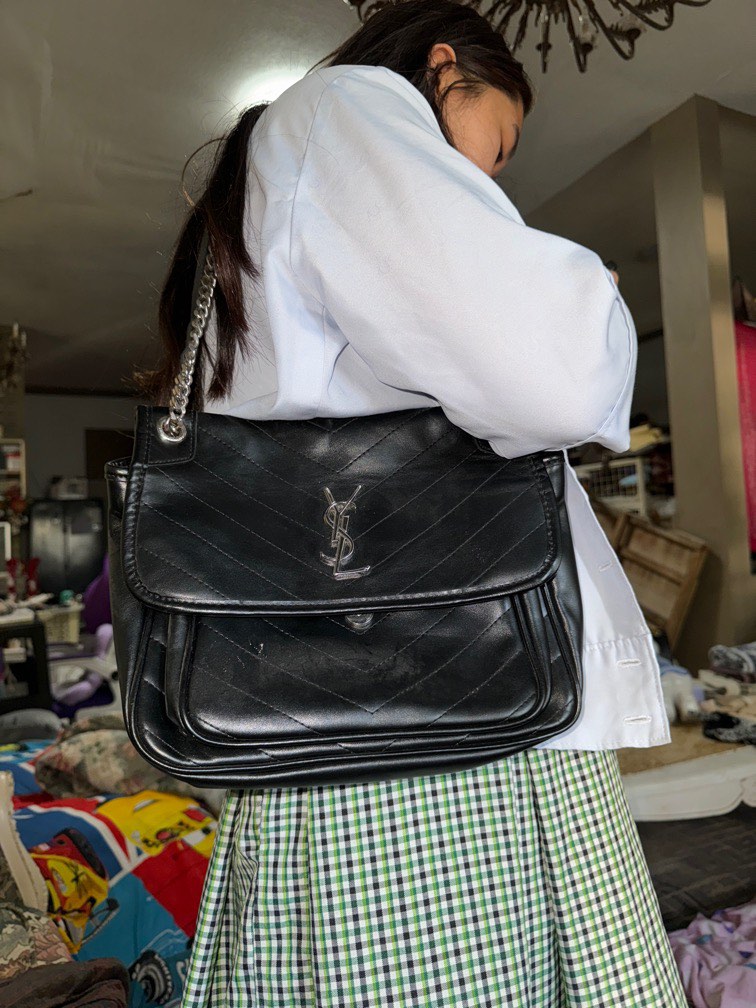 YSL black leather shoulder bag, Computers & Tech, Parts & Accessories ...