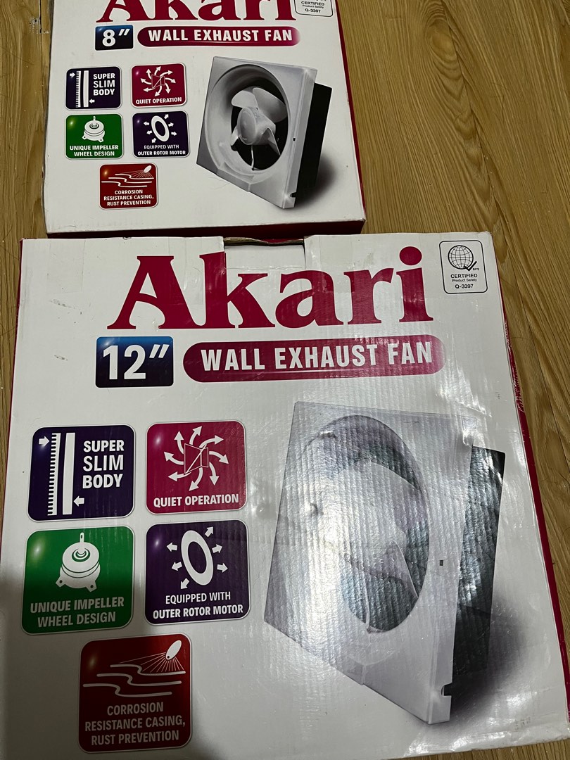 Akari Wall Exhaust Fan (Brand New), TV & Home Appliances, Air ...