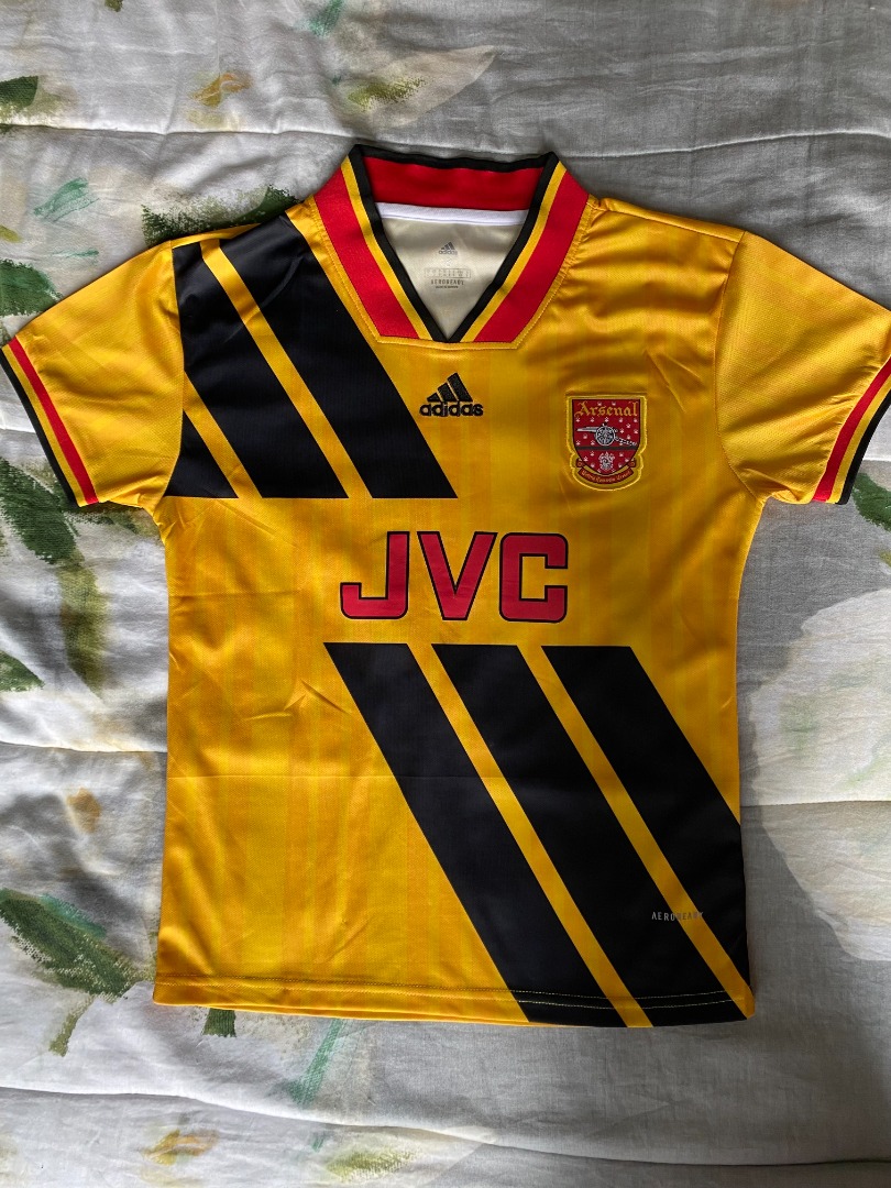 Arsenal 93/94 Away Kit Yellow Retro Vintage Jersey Adidas, Men's ...