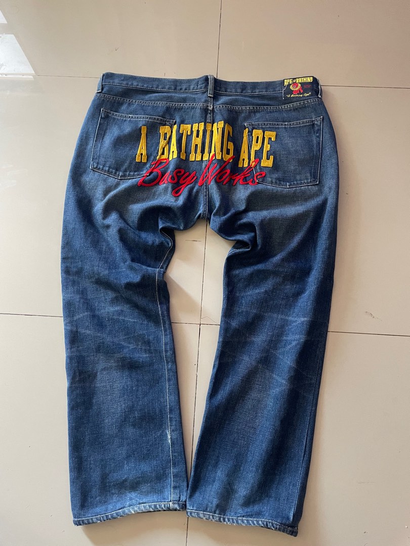 Bathing Ape x Human made OG busy work, Men's Fashion, Bottoms, Jeans on ...
