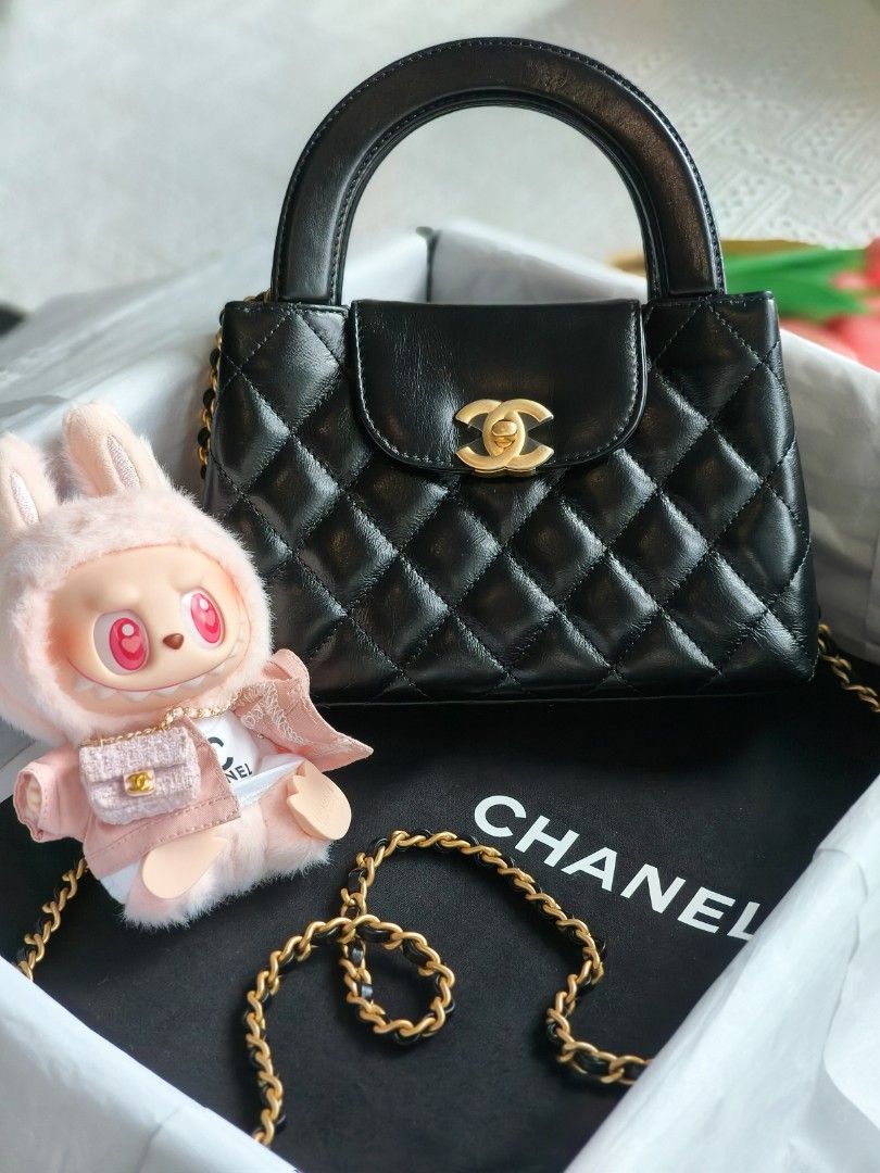 Chanel 24P Nano Kelly Bag Black Calf Gold Hardware, Luxury, Bags & Wallets on Carousell