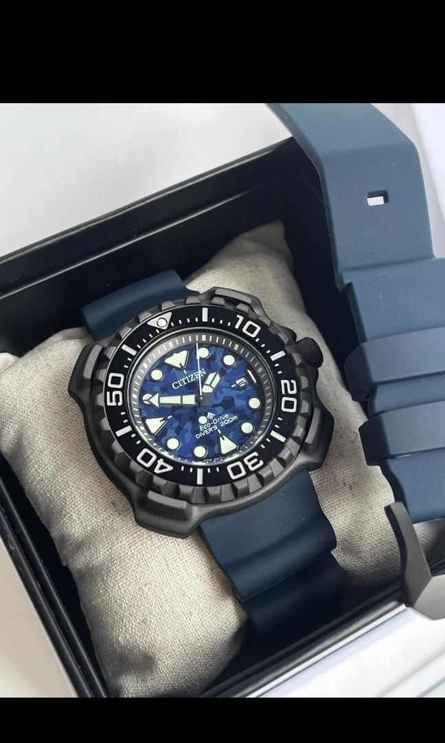 Citizen Promaster Diver Watch * BN0227-09L Eco Drive Camo Titanium Blue ...