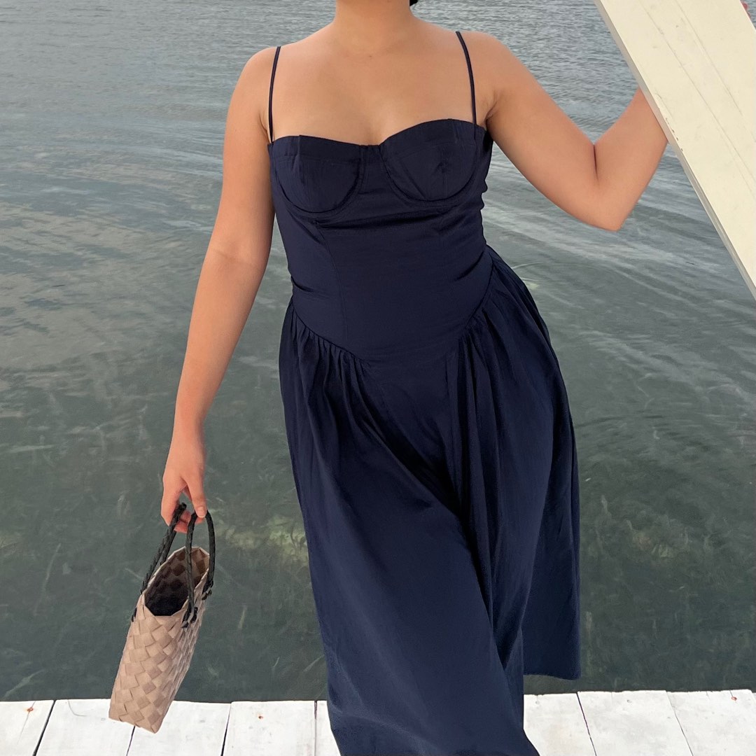 Dark Blue Maxi Dress, Women's Fashion, Dresses & Sets, Dresses on Carousell