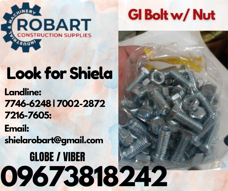 GI Bolt w/ Nut, Commercial & Industrial, Construction Tools & Equipment ...