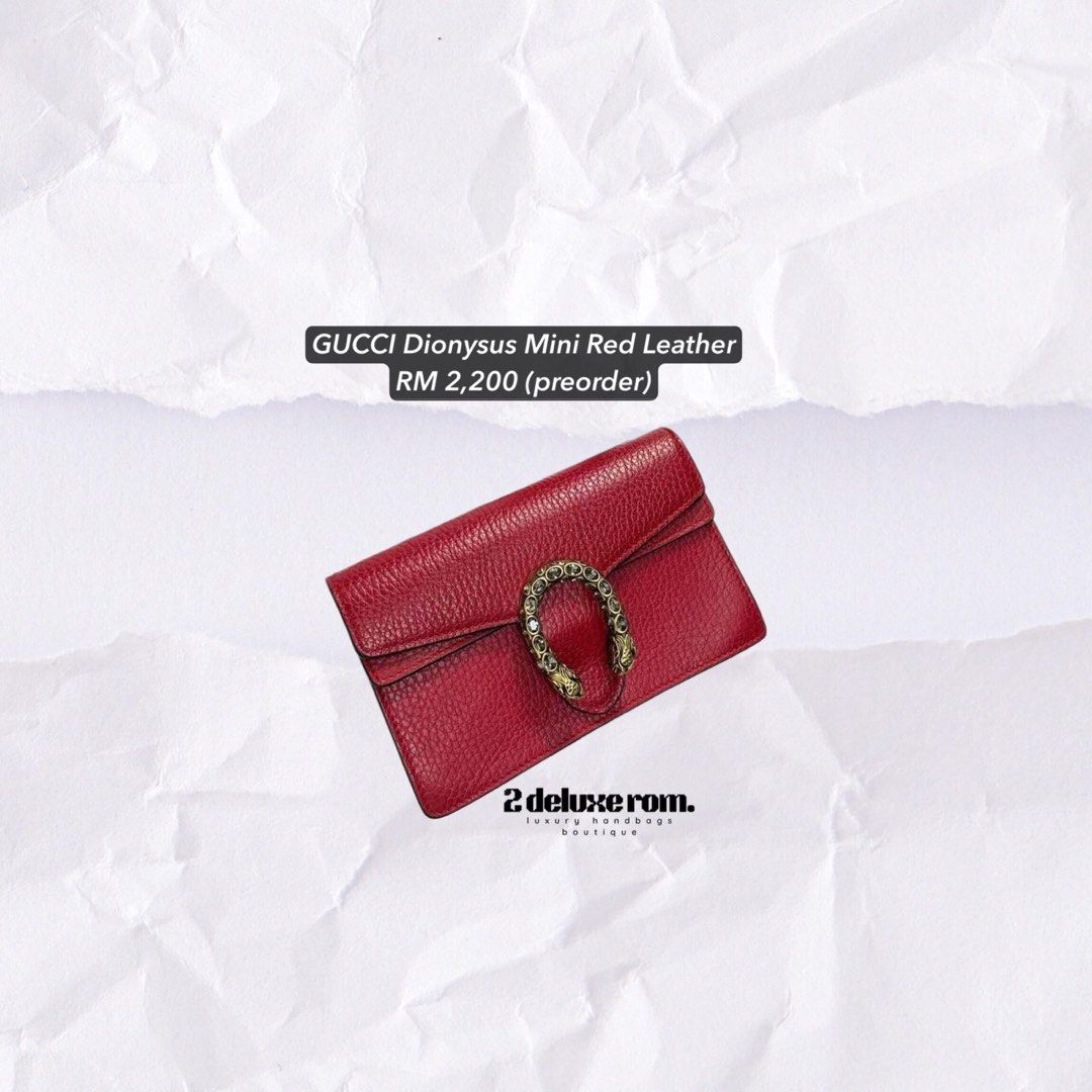 GUCCI Dionysus Mini Red Leather | FIXED PRICE, Luxury, Bags & Wallets ...