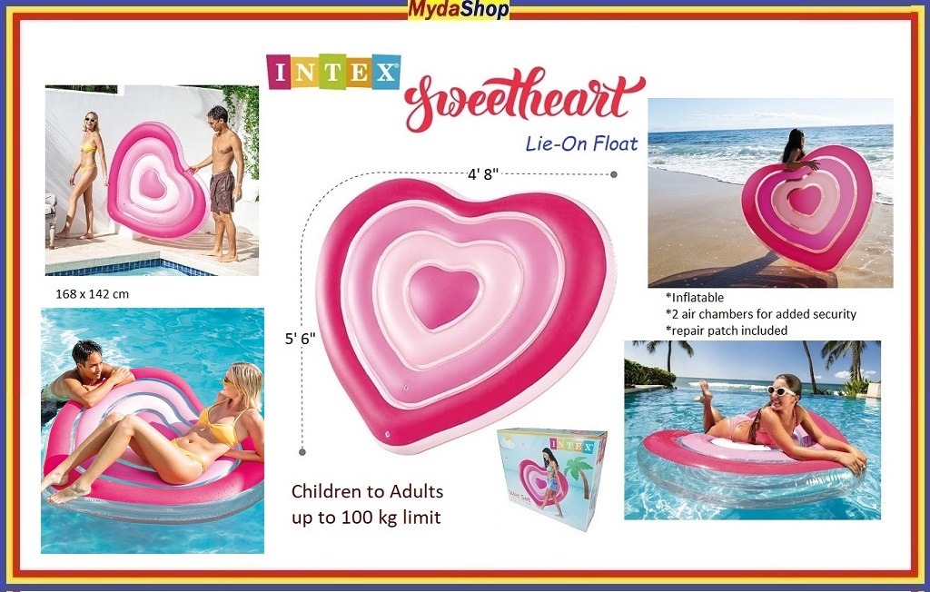 INTEX SWEETHEART Swim Pool Lie-On Float. Pelampung Jantung Hati, Everything Else, Others on ...