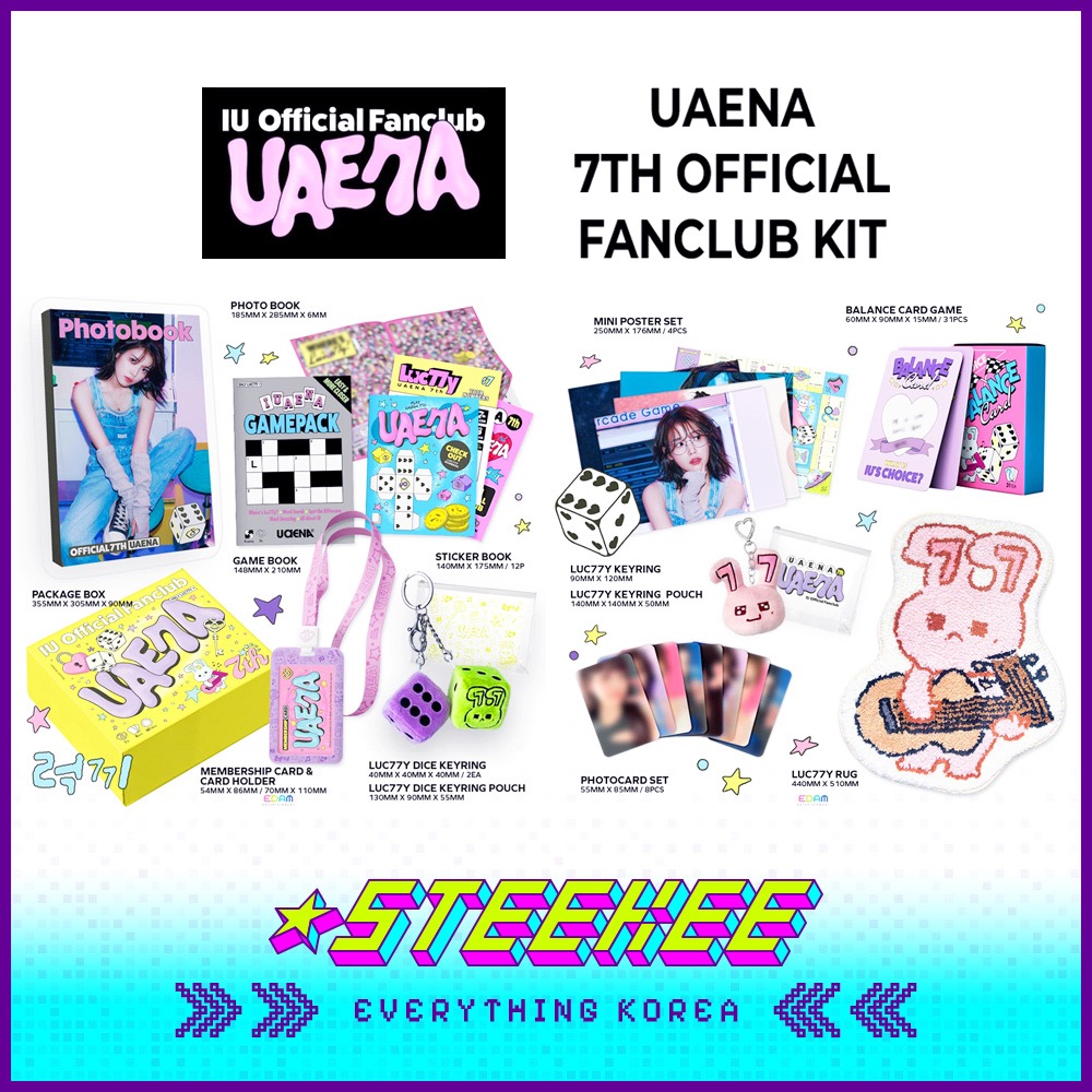 IU Uaena 7th Official Fan Club Kit Member Gift by Steekee Korea 2644 ...