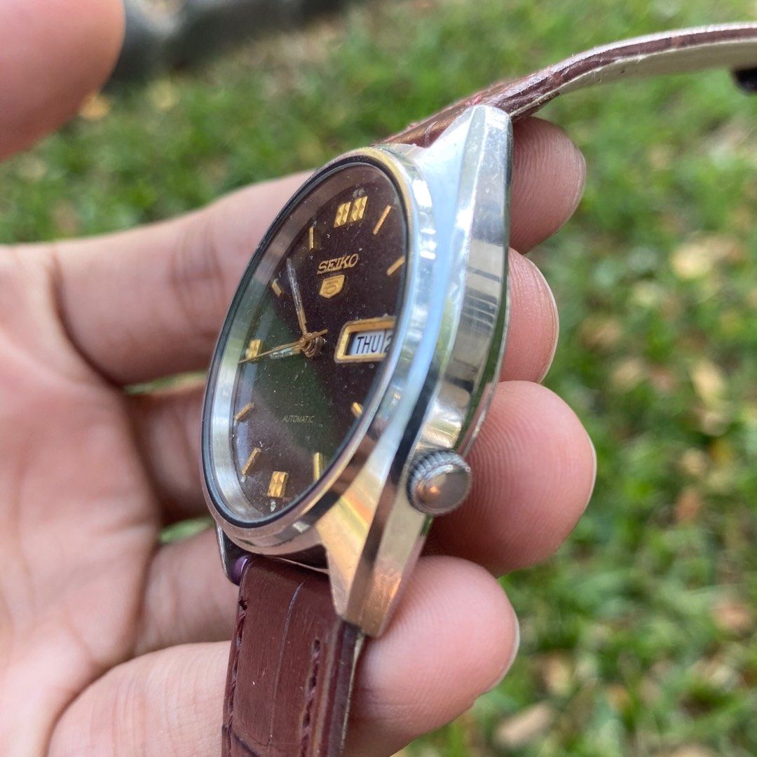 Jam tangan Seiko 5 Automatic japan original Black Dial classic vintage jadul kuno antik pria ...