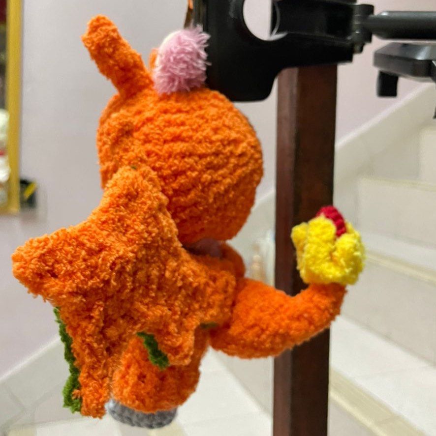 Labubu Pokémon charizard crochet outfit v1 v2 popmart clothes, Hobbies ...