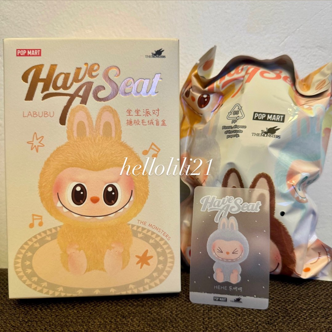 Labubu v2 Have a seat Hehe Gray, Babies & Kids, Infant Playtime on ...