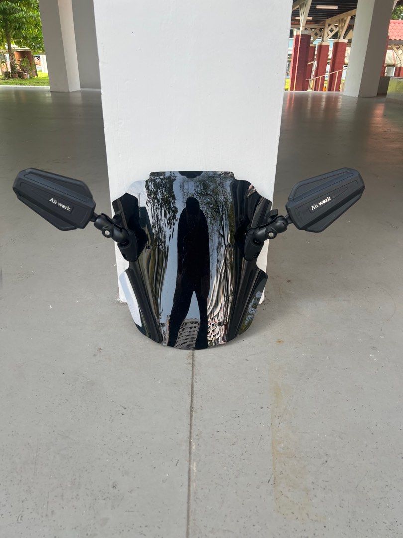 Nmax Turbo windshield/visor with big adv mirror, Motorcycles ...