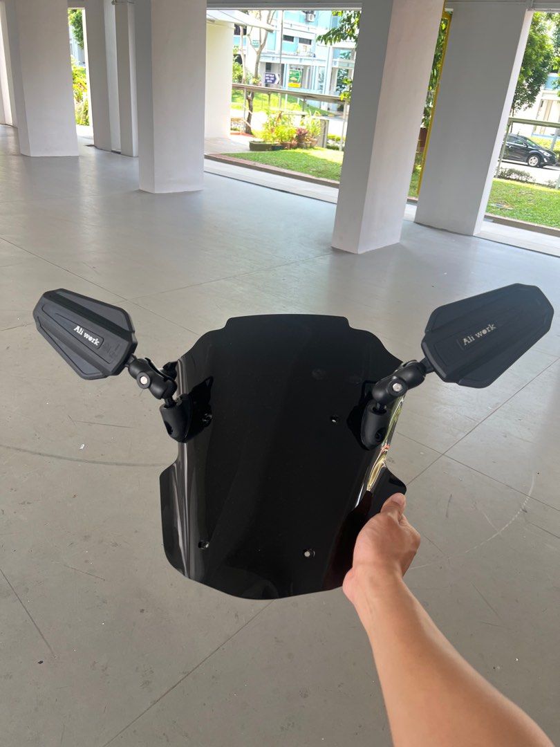 Nmax Turbo windshield/visor with big adv mirror, Motorcycles ...