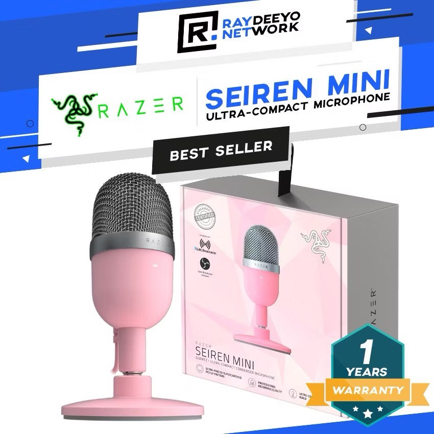 Razer Mic Seiren Mini Ultra-compact Portable Mini Streaming Microphone ...