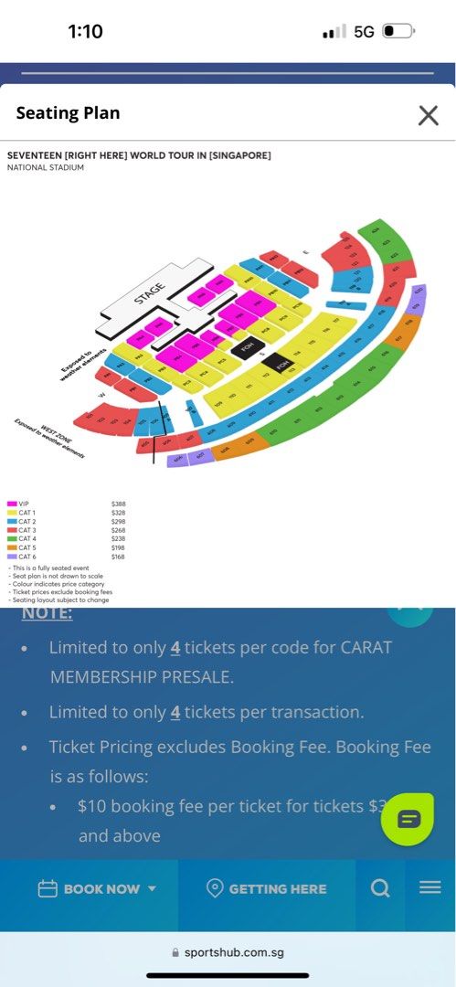 SEVENTEEN [RIGHT HERE] WORLD TOUR IN SINGAPORE 2025 CAT 2 Ticket, Tickets & Vouchers, Event ...