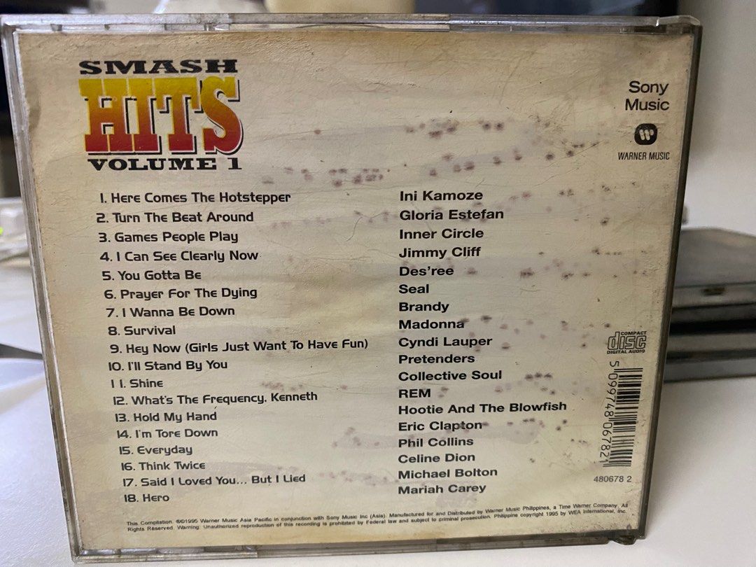 Smash Hits Volume 1 - Madonna / Cyndi Lauper / Celine Dion ...