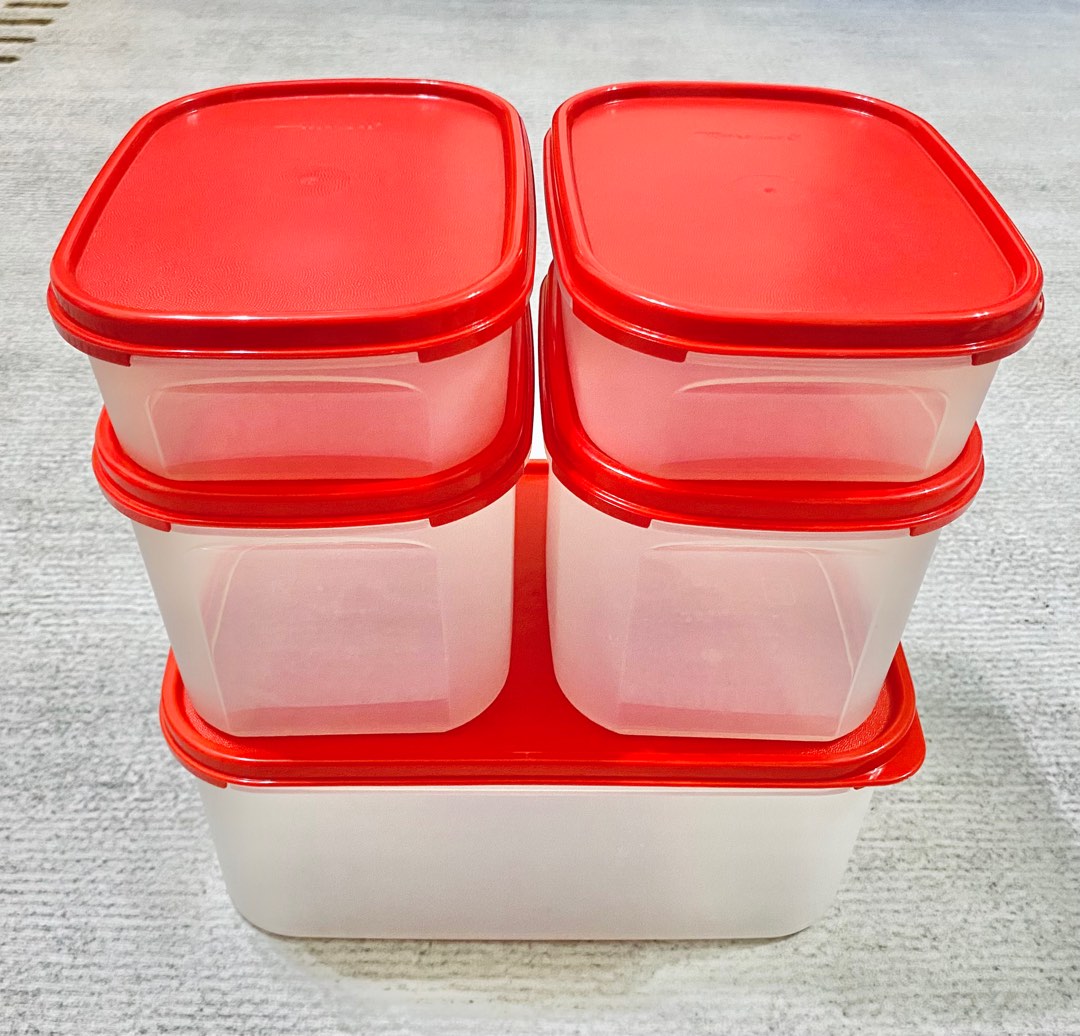 Tupperware Modular Mates Rectangle Set (Red), Furniture & Home Living ...