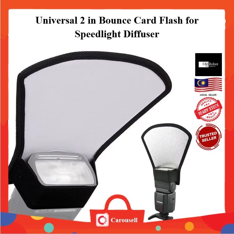 Universal 2 in 1 Bounce Card DSLR Flash Speedlight Diffuser ...