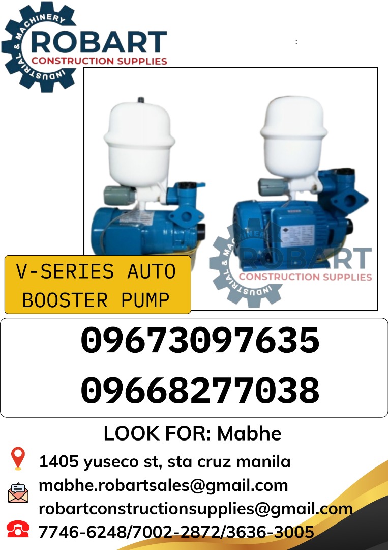 V-SERIES AUTO BOOSTER PUMP, Commercial & Industrial, Construction Tools ...