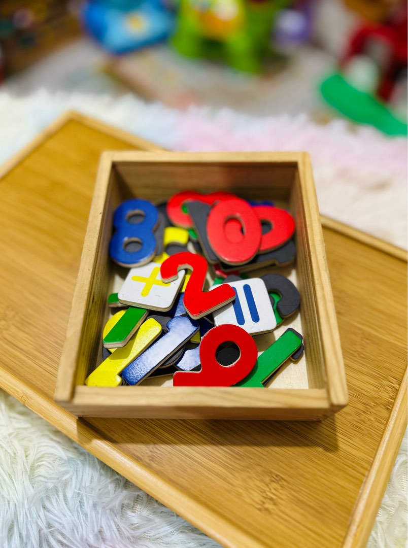Wooden magnet numbers, Hobbies & Toys, Toys & Games on Carousell