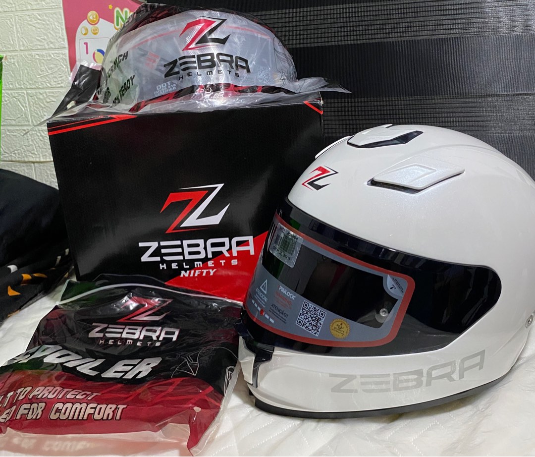 ZEBRA FF655 NIFTY Full Face Helmet Single Visor Plain Color Motorcycle ...