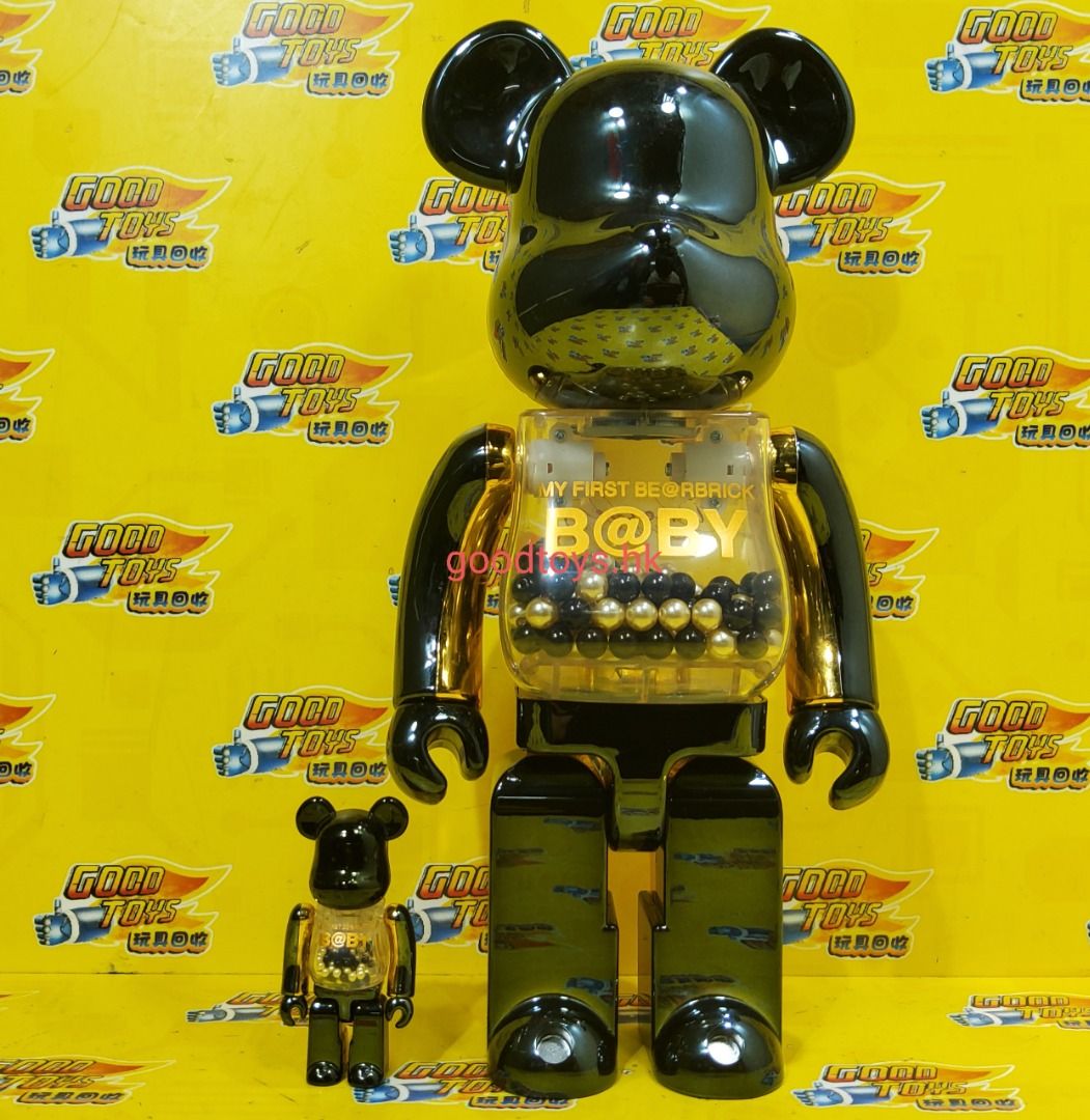 中古已開封 MEDICOM BEARBRICK 400% MY FIRST BE@BRICK BABY BLACK & GOLD VER ...
