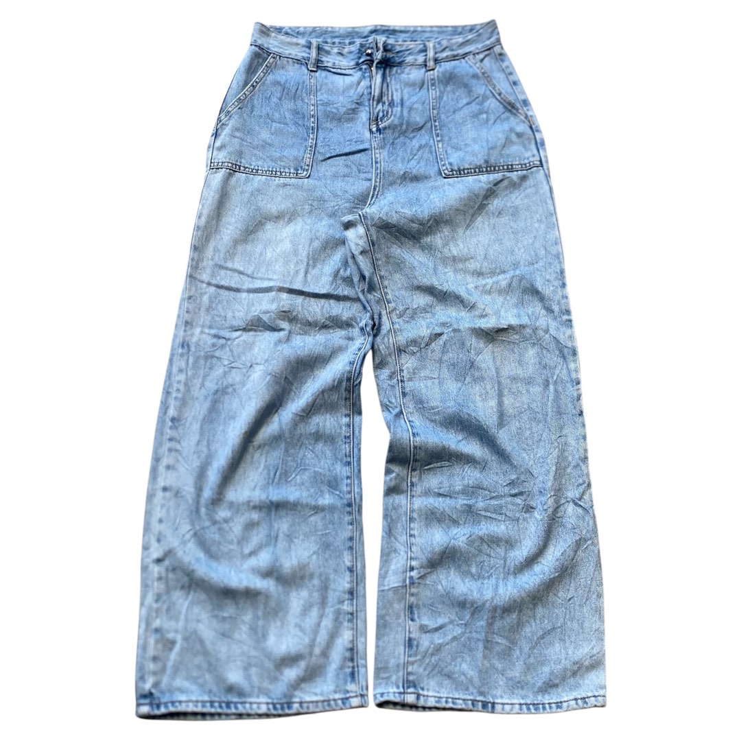 ACID BLUE BAGGY PANTS, Men's Fashion, Bottoms, Jeans on Carousell