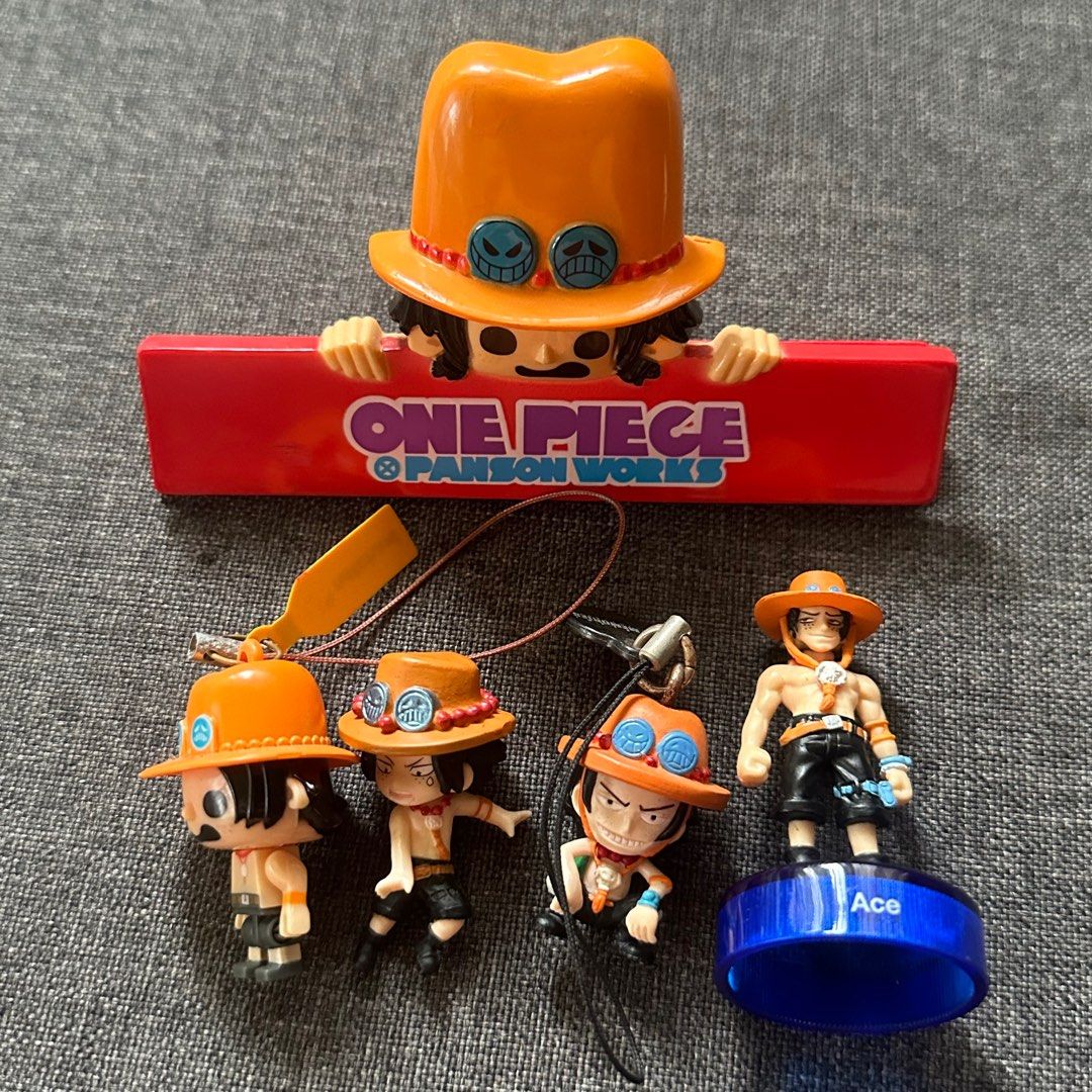 Anime One Piece Ace Bundle - 4 pcs (Ace Clop, Ace Figure Mini, One ...