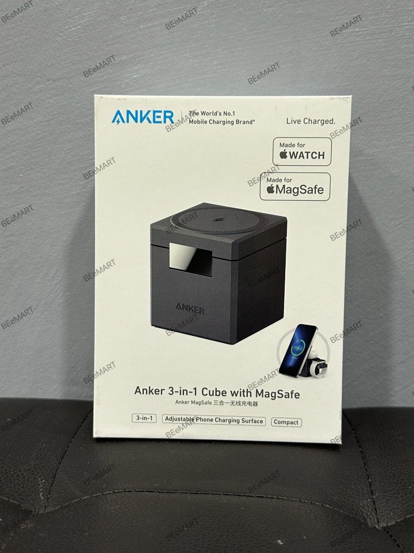 Anker 3-in-1 Cube with MagSafe 15W high-speed Fast Charging Wireless ...