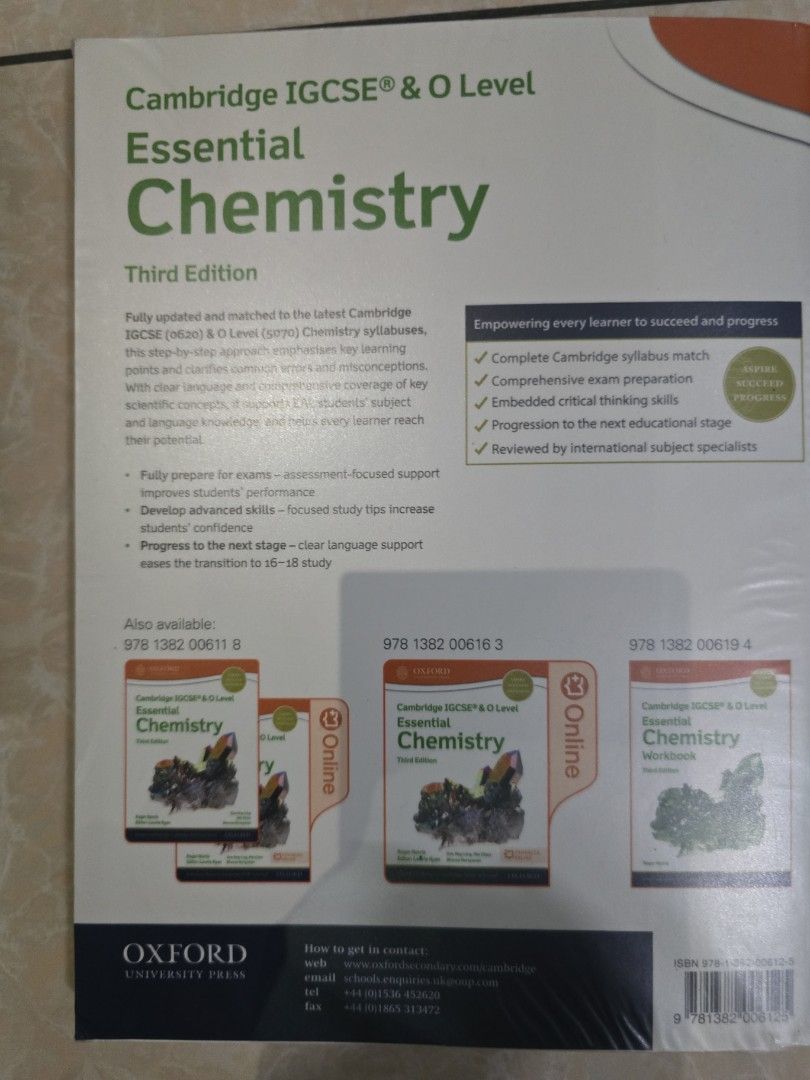 Cambridge IGCSE & O Level Essential Chemistry 3rd Edition, Hobbies ...
