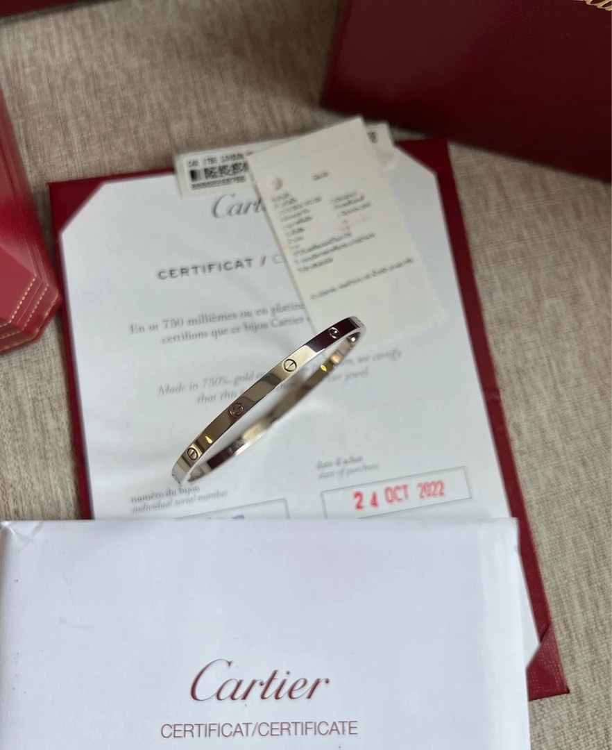 Cartier Love Bracelet Silver 16, Barang Mewah, Aksesoris di Carousell