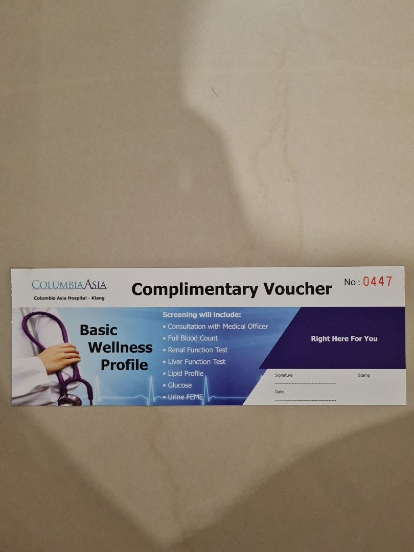 Colombia Asia Klang Basic Wellness Profile, Tickets & Vouchers, Vouchers on Carousell