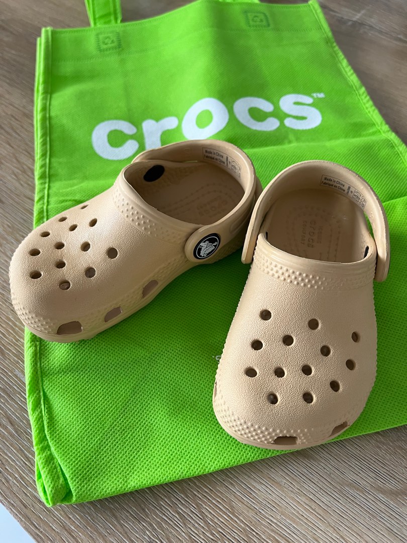 Crocs Original c6 wheat color, Babies & Kids, Babies & Kids Fashion on ...