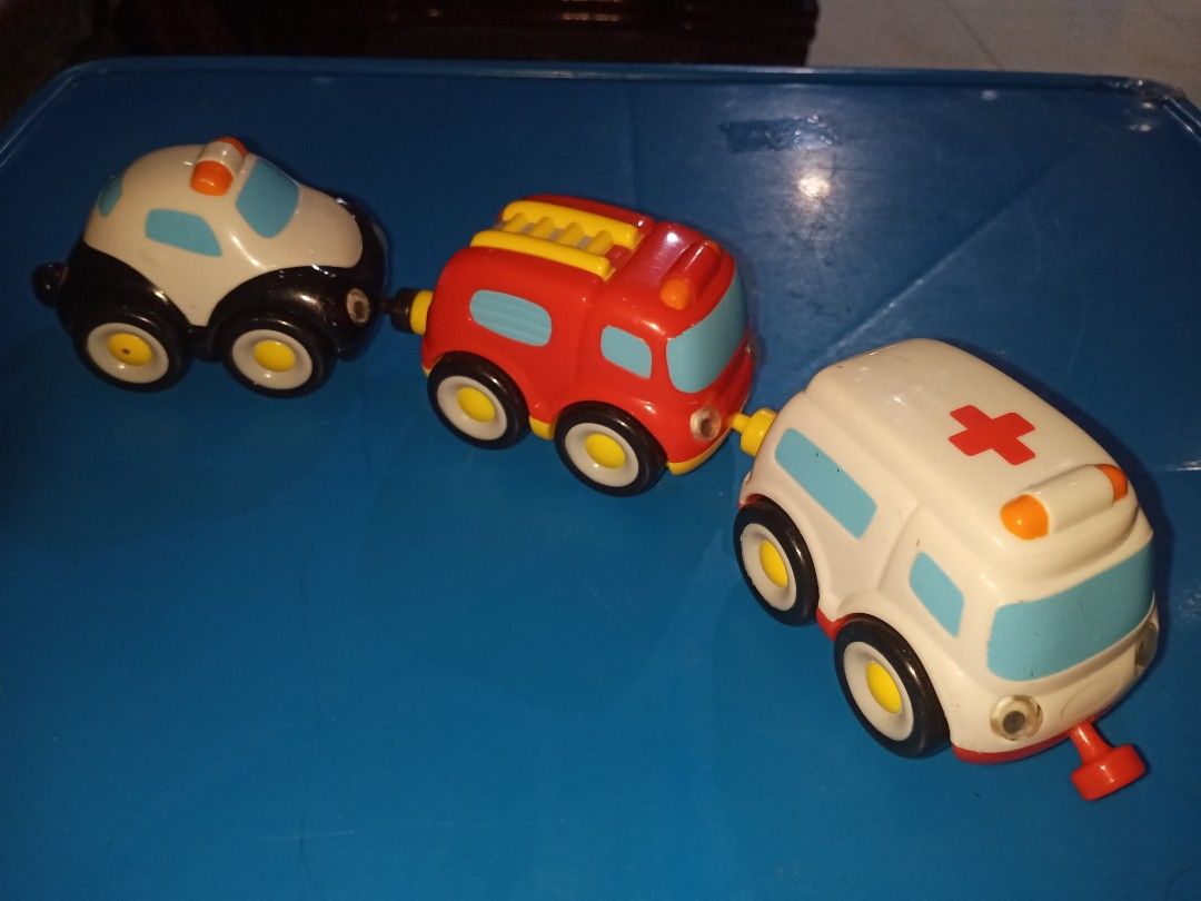 ELC police car, fire truck & ambulance magnetic vehicle set, Hobbies ...