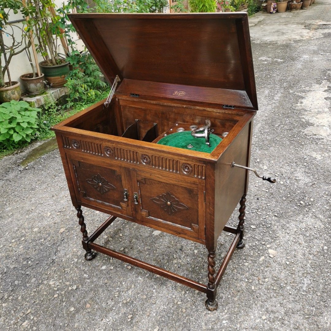 Genuine Antique 1930S Cabinet Gramophone Antik Vintage Collection Home ...