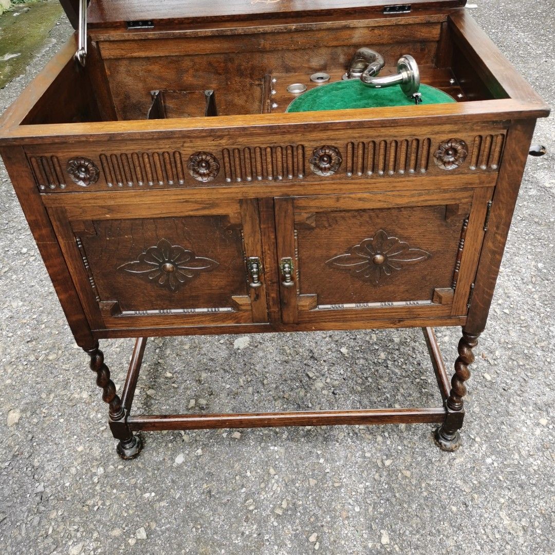 Genuine Antique 1930S Cabinet Gramophone Antik Vintage Collection Home ...