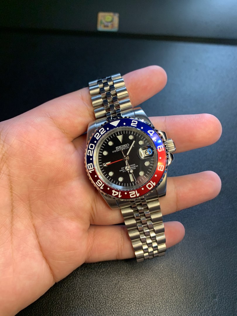 (preorder) Seiko GMT Pepsi Mod Functional Gmt, Men's Fashion, Watches ...