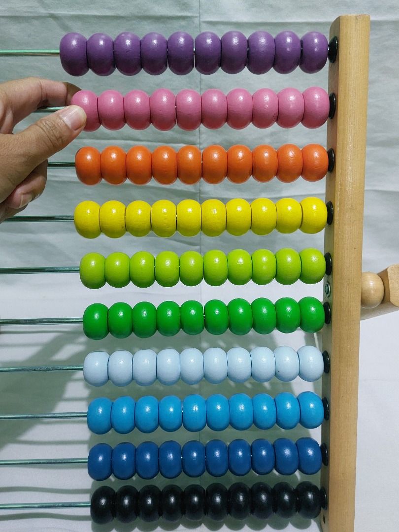 IKEA Mula Wood Bead Abacus wooden educational toy table top math ...