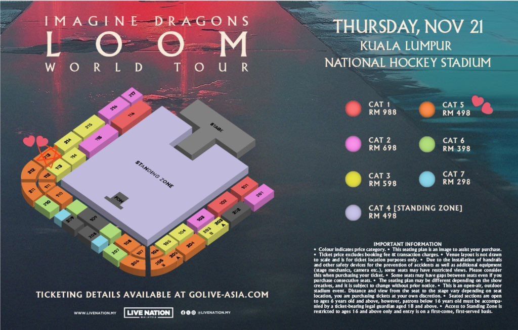 IMAGINE DRAGON (Loom World Tour Live in KL), Tickets & Vouchers, Event ...