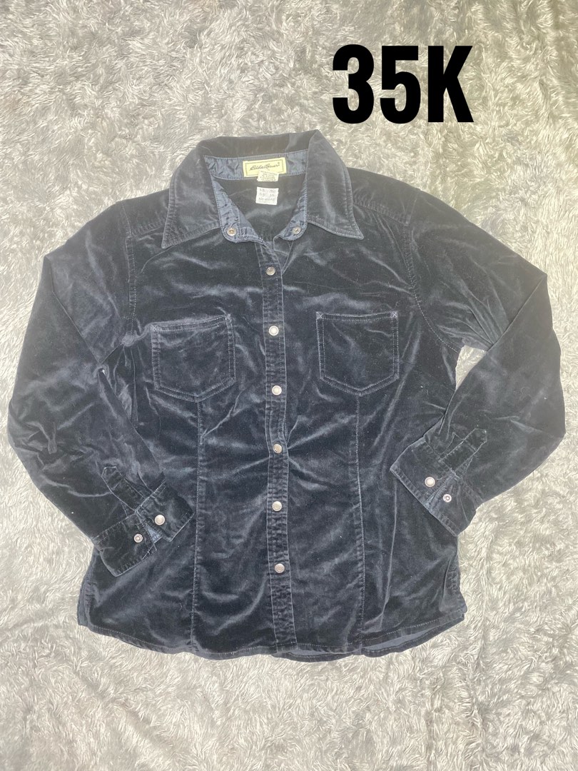 Jaket Eddie Bauer Hitam, Fesyen Wanita, Pakaian Wanita, Atasan di Carousell