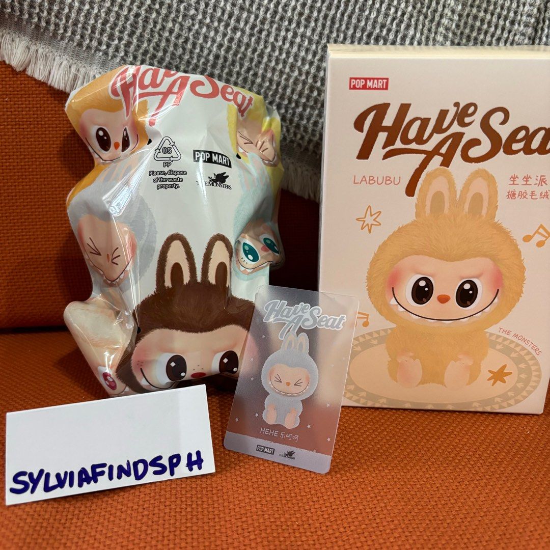 Labubu Hehe V2 Have a Seat Pop Mart the Monsters plush blind box ...