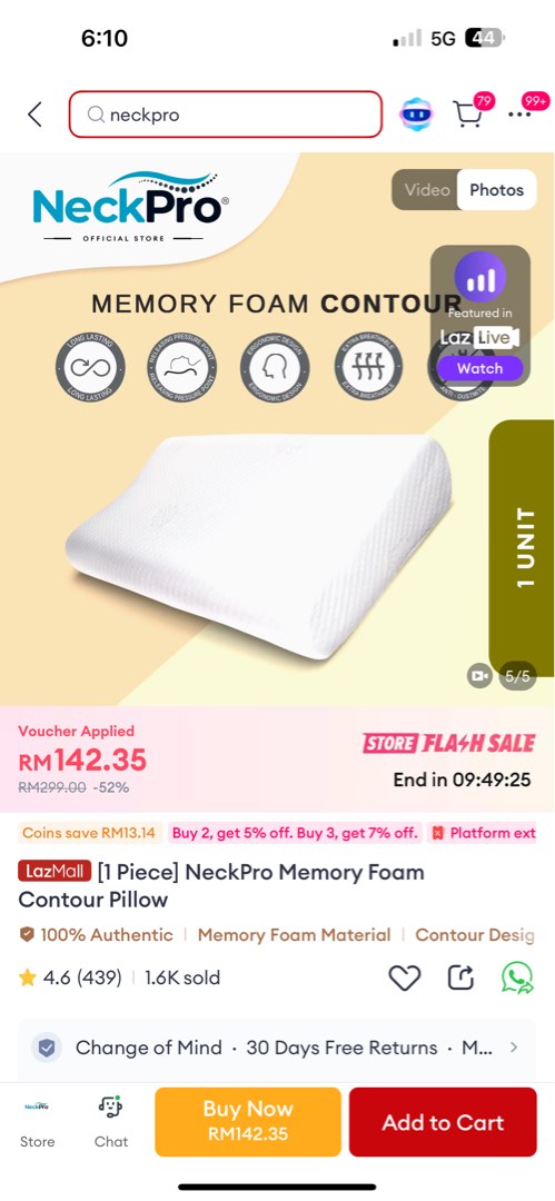 NeckPro Memory Foam Contour Pillow - Relieves neck and shoulder sores ...