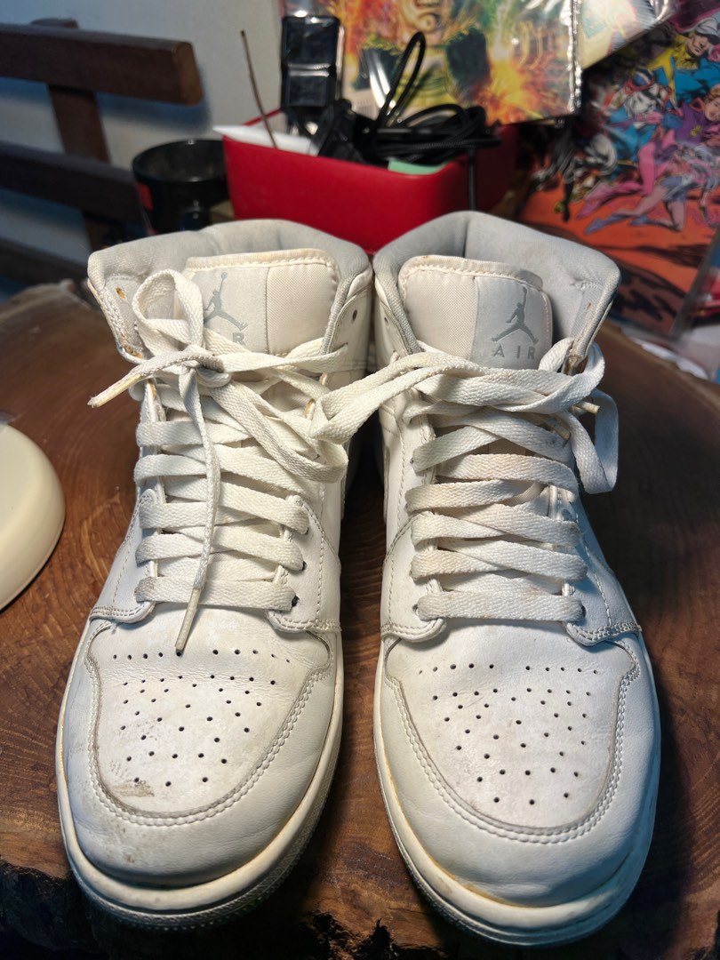 Nike Air Jordan Triple White Mid sneakers, Men's Fashion, Footwear ...