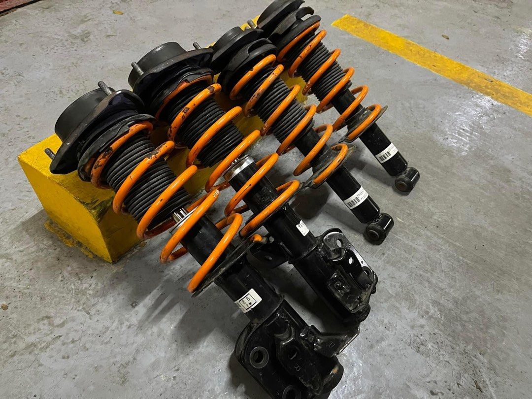 Original Subaru BRZ shocks with aftermarket lowering spring, Car Parts ...