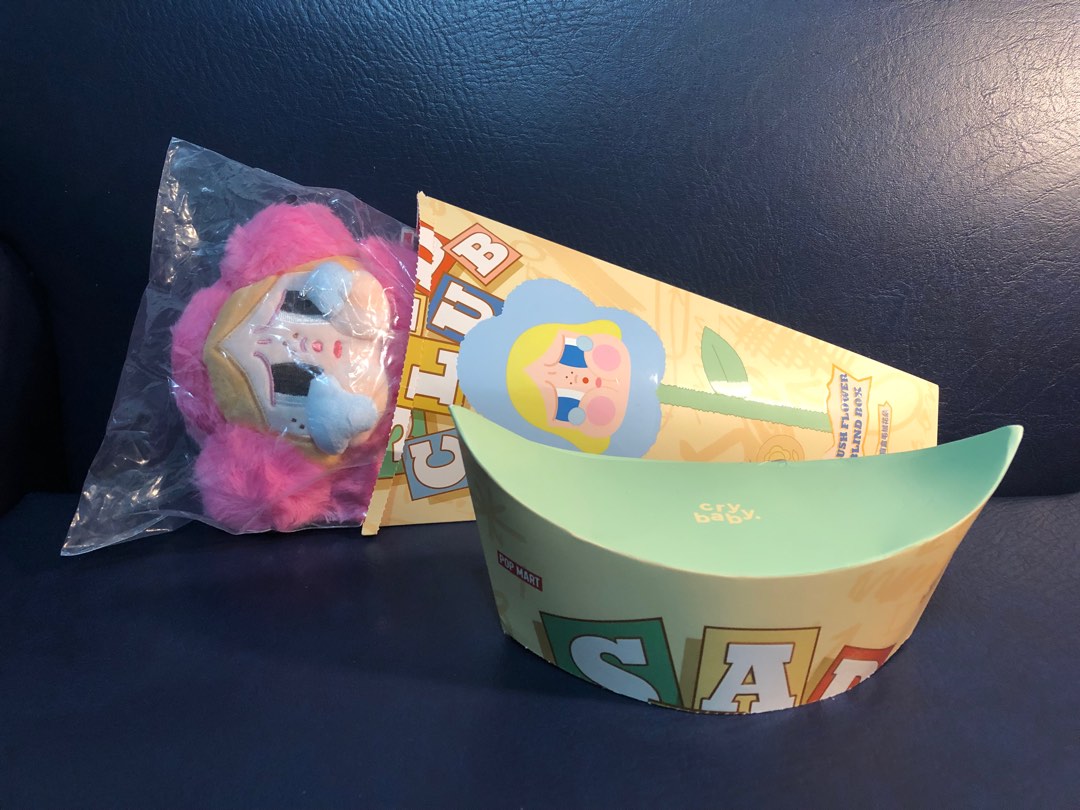Pop Mart Cry Baby Sad Club Plush Flower (Rouge Pink), Hobbies & Toys ...