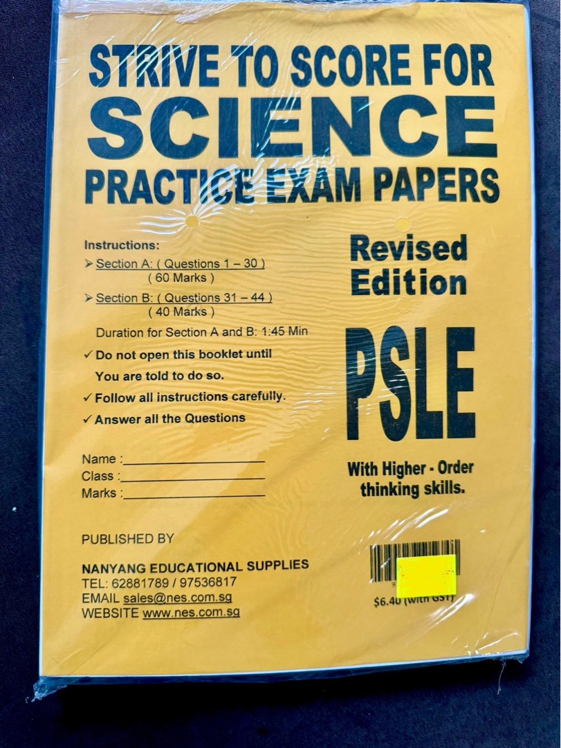 PSLE Science - practice exam papers, Hobbies & Toys, Books & Magazines ...
