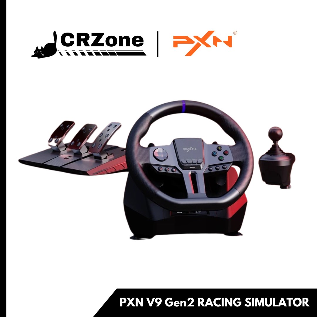 PXN V9 GEN 2 Racing Simulator with Wheels + Pedals + Shifter, Video ...