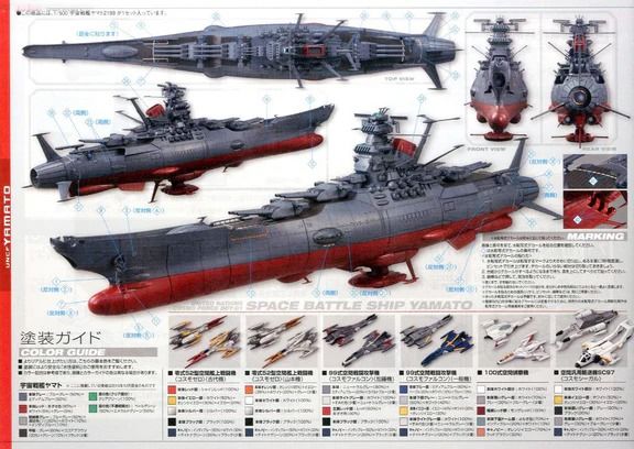 RARE SPACE BATTLESHIP YAMATO 2199 1/500 UNITED NATIONS COSMO FORCE BBY ...