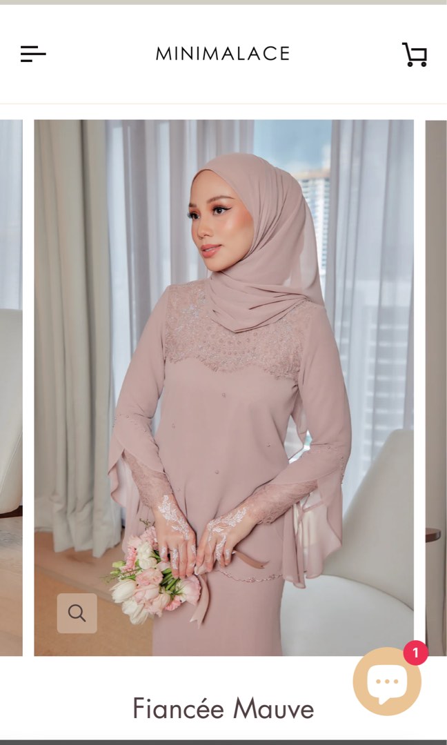 [Rent] Minimalace Fiance Mauve kurung wedding engagement kenduri tunang convo baju dress sewa ...