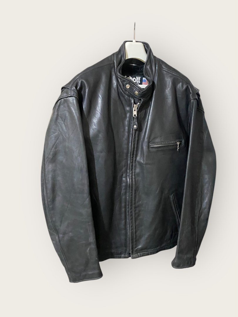 Schott 141L Cafe Racer Leather Jacket, Men's Fashion, Coats, Jackets ...