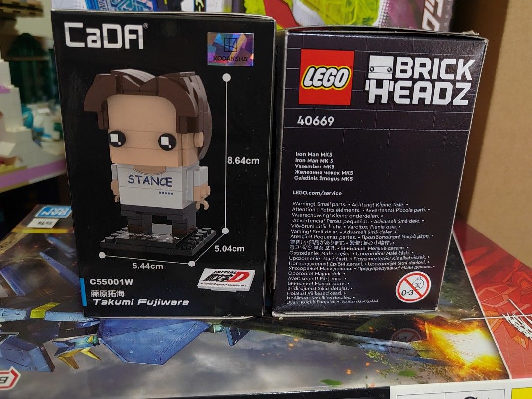 (BOTH FOR ONE PRICE) SET LEGO BRICK HEADZ IRON MAN AND INTIAL D ...